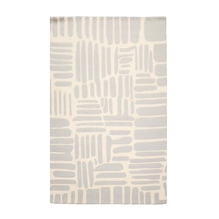 Hand Tufted Hand Made 100% Wool Modern Oriental Area Rug Gray,Cream - 5 ...