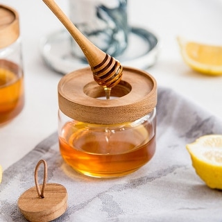 STP Goods Borosilicate Glass Honey Jar w/ Wood Dipper - Bed Bath ...