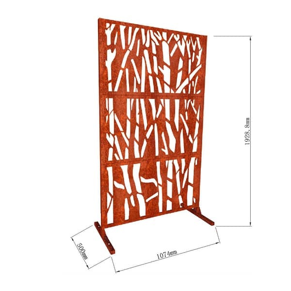 72In Rusted Decorative Tree Privacy Screen - Orange - Bed Bath & Beyond ...