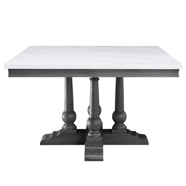 Marble Square Dining Table in White and Gray Oak - Bed Bath & Beyond ...