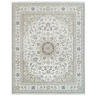 Hand Knotted Ivory Fine Oriental with Wool Oriental Rug (12'2" x 15'1 ...