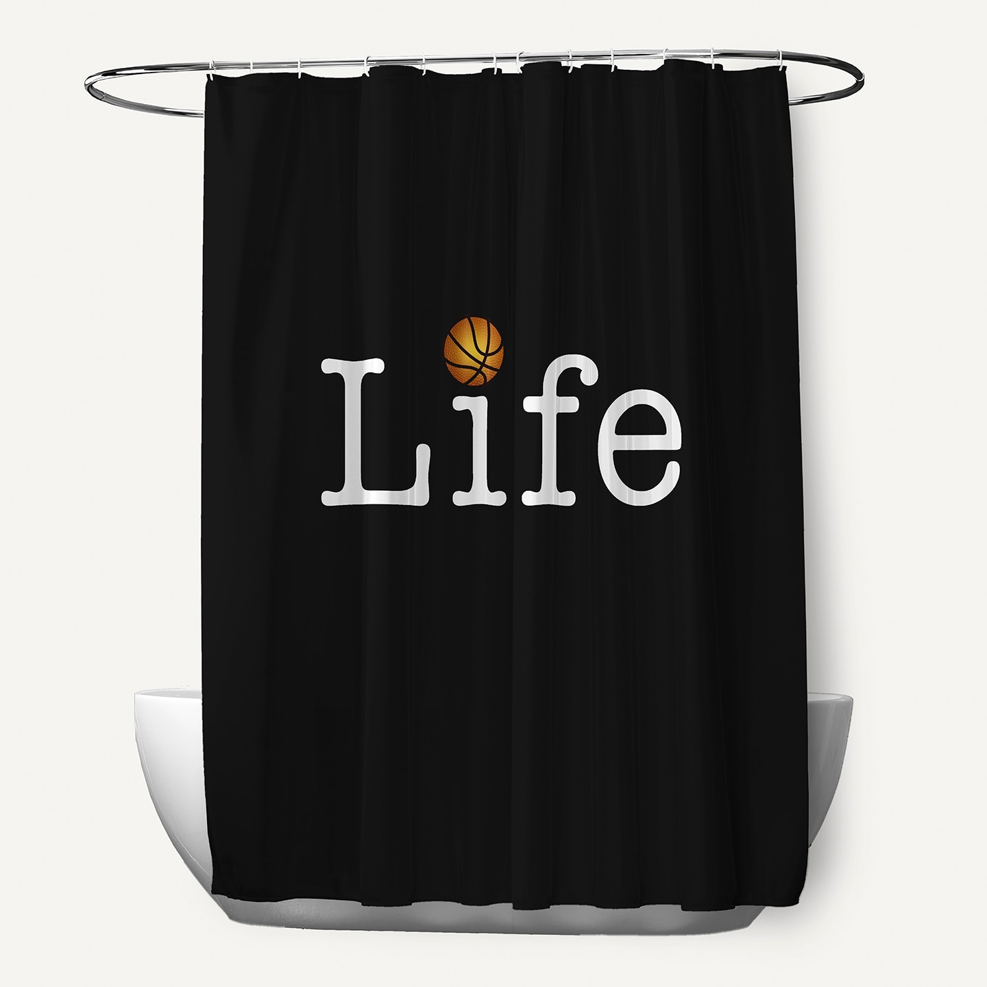 Life + Ball Word Print Shower Curtain - Bed Bath & Beyond - 15030141