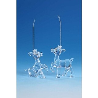 Crystal Deer Christmas Figurine Ornaments - 3.5" - Set of 4 - Bed Bath ...