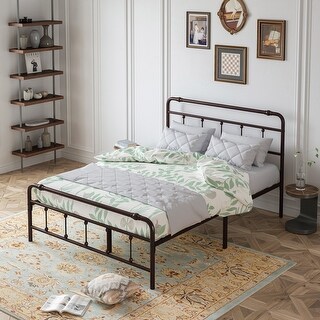 Vintage-Inspired Queen Size Iron Bed Frame with Timeless Elegance - Bed ...