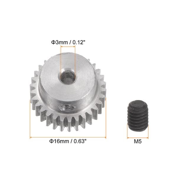 2x Step Spur Gear 3mm Inner Hole 30T Mod 0.5 Aluminum Alloy Motor Gear ...
