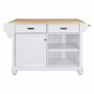 Cambridge Natural Wood Top Kitchen Island with Storage - Bed Bath ...