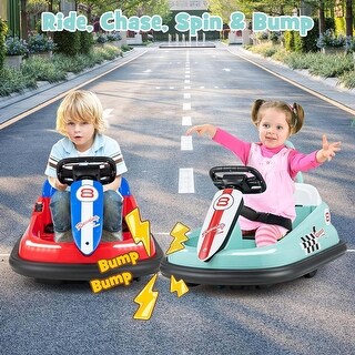 6V Electric Kids Ride-on Bumper Car w/ Spinning Dual Motors 2 Speeds ...