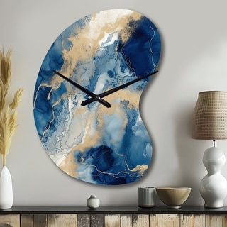 Blue And White Abstracted Liquid Art III - Abstract Liquid Ink Wall ...