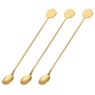 3Pcs 8-Inch Bar Spoon Cocktail Mixing Spoon for Coffee Beverage, Gold ...