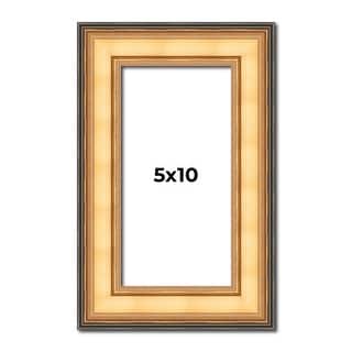 5x10 Frame Gold Plein Aire Solid Wood Picture Frame Width 2 Inches ...