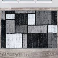 World Rug Gallery Contemporary Modern Boxed Color Block Area Rug - On ...