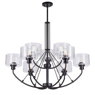 Forte Lighting 2748-09 Zane 9 Light 37" Wide Pillar Candle Chandelier ...