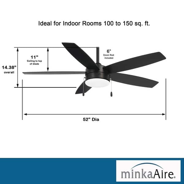 Minka Aire Airetor 5 Blade 52 Inch Ceiling Fan With Light Kit - Bed ...