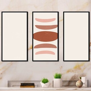 Designart "Minimal Moon Phases" Modern Framed Canvas Wall Art Set of 3 ...
