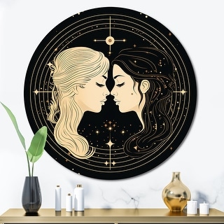 Designart "Gemini Zodiac Sign" Astrology Large Metal Circle Prints ...