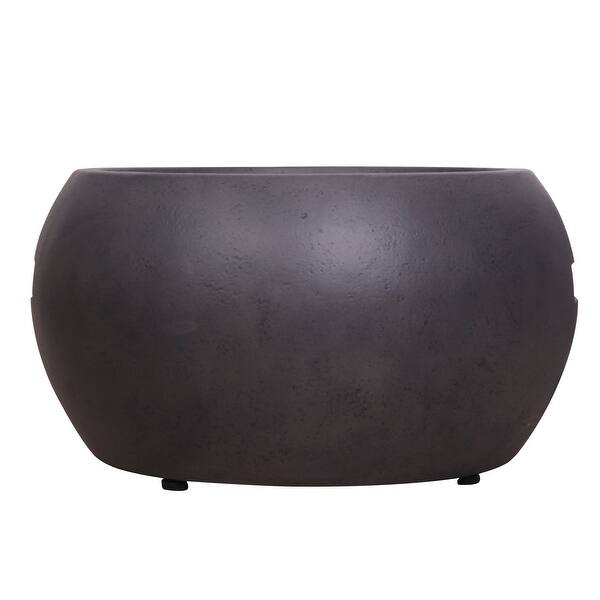 Faux Concrete Texture Round Dark Propane Outdoor Fire Pit - Bed Bath ...