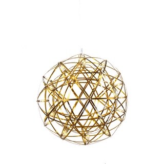 42-Light Round Gold Metal Frame LED Ceiling Fixture - Bed Bath & Beyond ...