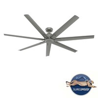 Hunter 72" Downtown Windmill Ceiling Fan &Wall Control - Damp Rated ...