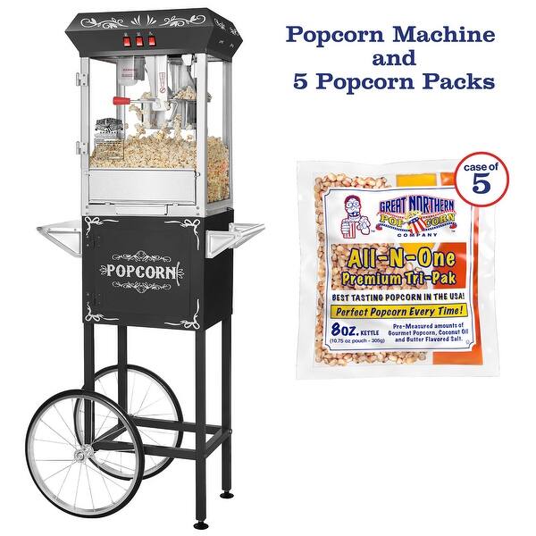 Foundation Popcorn Machine and Cart and 5 All-In-One Popcorn Packs by ...