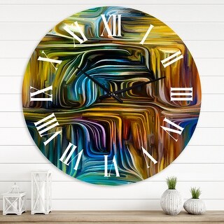 Designart 'Colour Fusion IV' Modern wall clock - Bed Bath & Beyond ...