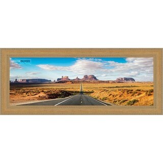 39x13 or Puzzle Traditional Antique Gold Complete Wood Panoramic Frame ...