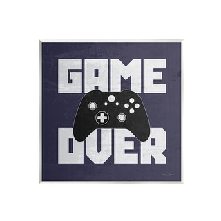 Stupell Game Over Blue Controller Phrase Wall Plaque Art by Susan Ball ...