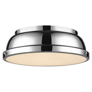 Golden Lighting Duncan 2 Light 14" Wide Flush Mount Ceiling Fixture ...