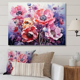 Designart "Meadow Anemone Enchantment II" Floral Wall Art Prints - Bed ...