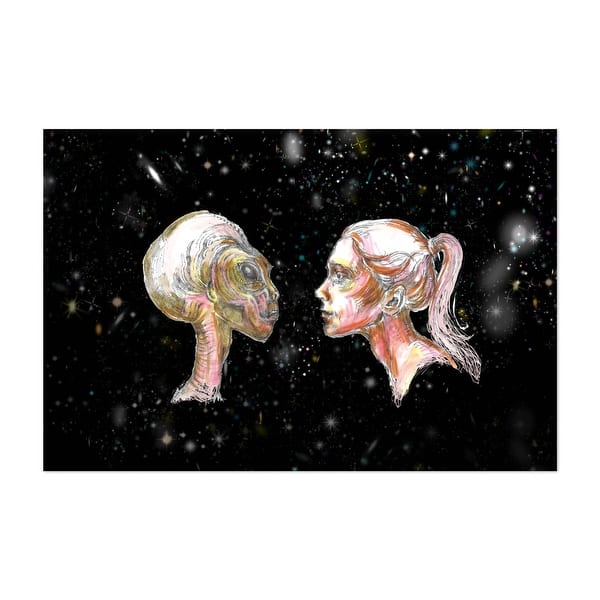 UFOs Alien and Woman Illustrations Aliens Planets Art Print/Poster ...