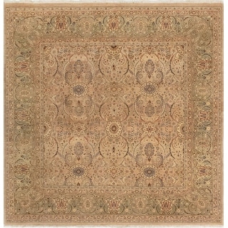 Noori Rug Vegetable-dyed Qaseem Bund Beige/Eggplant Square Rug - 6'0" x ...