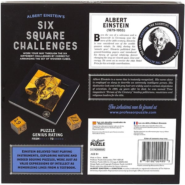 Einsteins Six Square Challenges 3D Brain Teaser Puzzle - Bed Bath ...