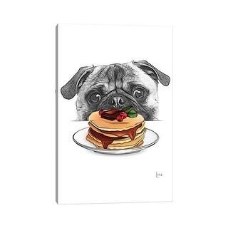 iCanvas "Pug With Pancakes" by Printable Lisa's Pets Canvas Print - Bed ...