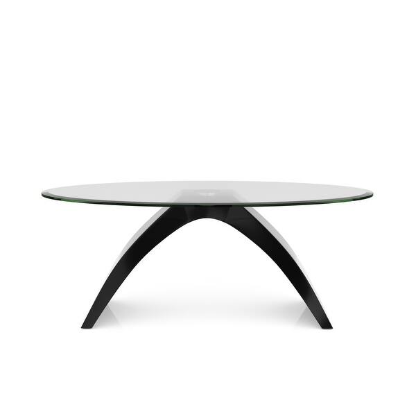 Crescendo Modern 47-inch Glass Top Oval Coffee Table by Furniture of ...