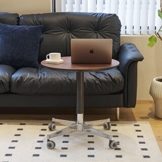 Movable Coffee Table Adjustable Height End Table Snack Table, Brown ...