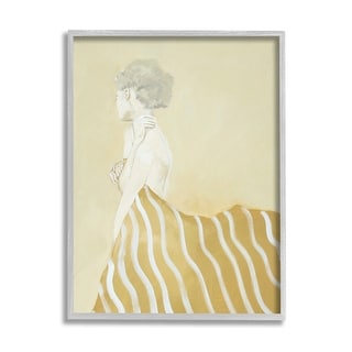 Stupell Woman in Stripes Painting Framed Giclee Art Design by Design ...