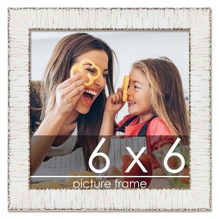 6x6 White Rustic Birch Wood Picture Square Frame - Picture Frame ...