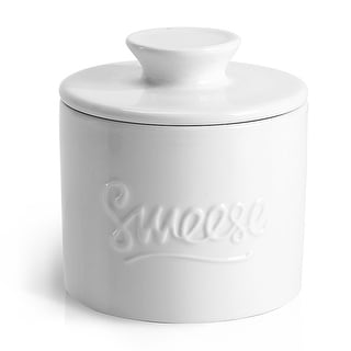 Sweese Porcelain Butter Keeper Crock With Sweese Logo, White - Bed Bath ...