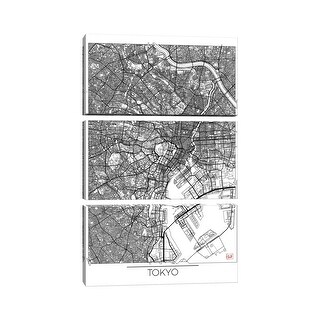 iCanvas "Tokyo Minimal Urban Blueprint Map" by Hubert Roguski 3-Piece ...