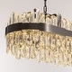 40 in. Modern Crystal Chandelier Graphite Black Rectangular LED Crystal ...