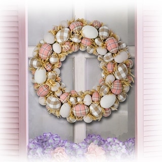 Pretty Plaid Easter Egg Wreath 15" - Bed Bath & Beyond - 37290324