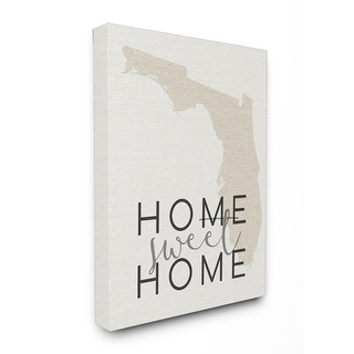 Stupell Home Sweet Home Florida Typography Stretched Canvas Wall Art ...