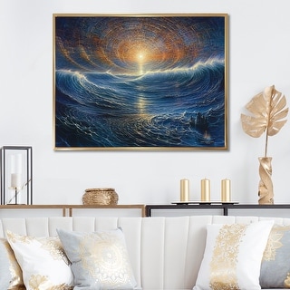 Designart "Future Waves Seascape Of Ocean Sounds I" Abstract Landscape ...