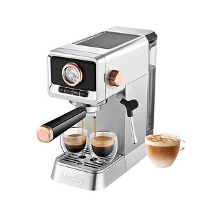 20 Bar Espresso Machine with Milk Frother, Brushed Stainless Steel ...