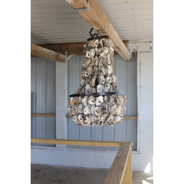 Metal and Draped Oyster Shell Chandelier - On Sale - Bed Bath & Beyond ...