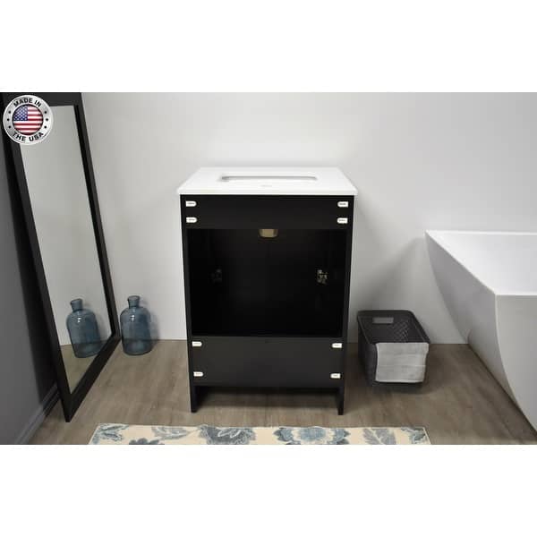 Volpa USA Capri 30-Inch Bathroom Vanity with Microstone Top - Bed Bath ...