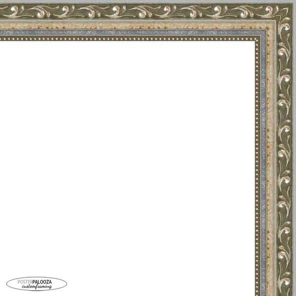 24x17 Frame Silver Ornate Antique Solid Wood Picture Frame - UV Acrylic ...