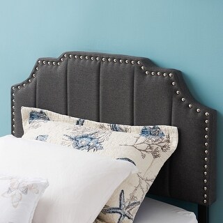 Upholstered Nail Trim Decor Headboards Fabric Modern Bed Backboard,Dark ...