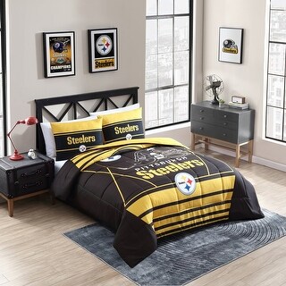 Pittsburgh Steelers NFL Licensed "Crosser" Comforter & Sham Set - Bed ...