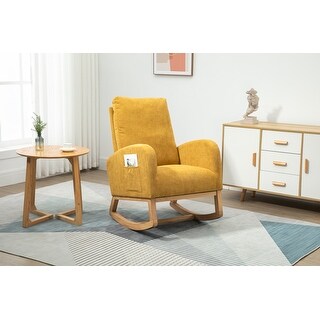 Accent Rocking Chair,Solid Wood Rocking Chair for Living Room - Bed ...