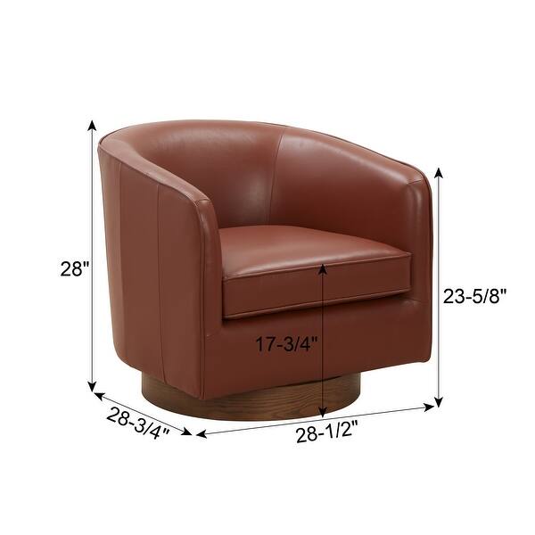 Leather Wood Base Swivel Chair - Bed Bath & Beyond - 38987307